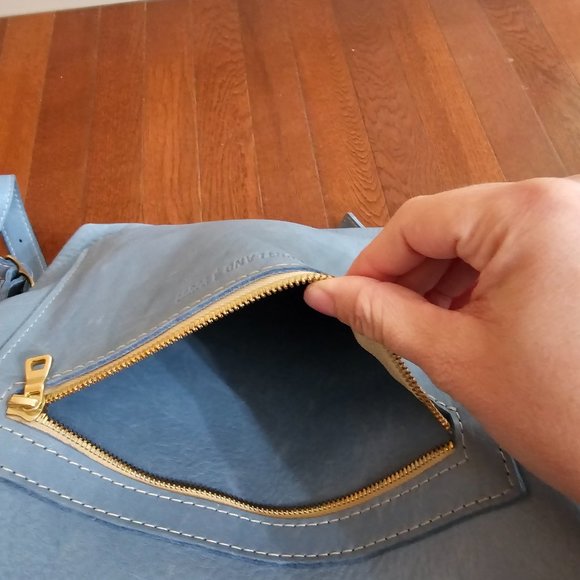 Portland Leather | Bags | Portland Leather Tote Backpack In Light Blue ...